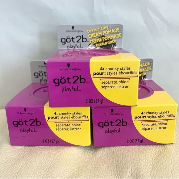 Got2B | Hair | 3x Schwarzkopf Got2b Playful Texturizing Cream Pomade ...